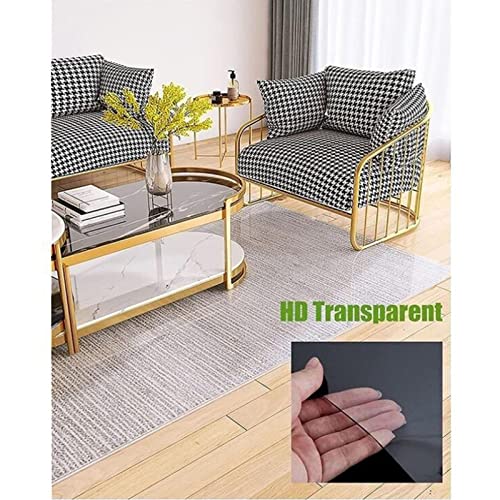 Clear PVC Desk Chair Mat 2mm Area Rug Large Clear Vinyl Runner Rug/Protector for Hardwood Floors - Multipurpose Rectangular Vinyl Roll, Anti-Oxidation,Can be Cut,80/100/120/140cm Wide,100-600cm for O