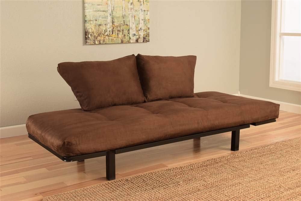 Kodiak Furniture Spacely Black Lounger Frame with Suede Navy Mattress Brown/Black Frame