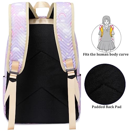 JIANYA Backpack for School Girls Backpacks Kids Backpack with Lunch Box Lightweight Bookbag School Bag for Preteen Girl