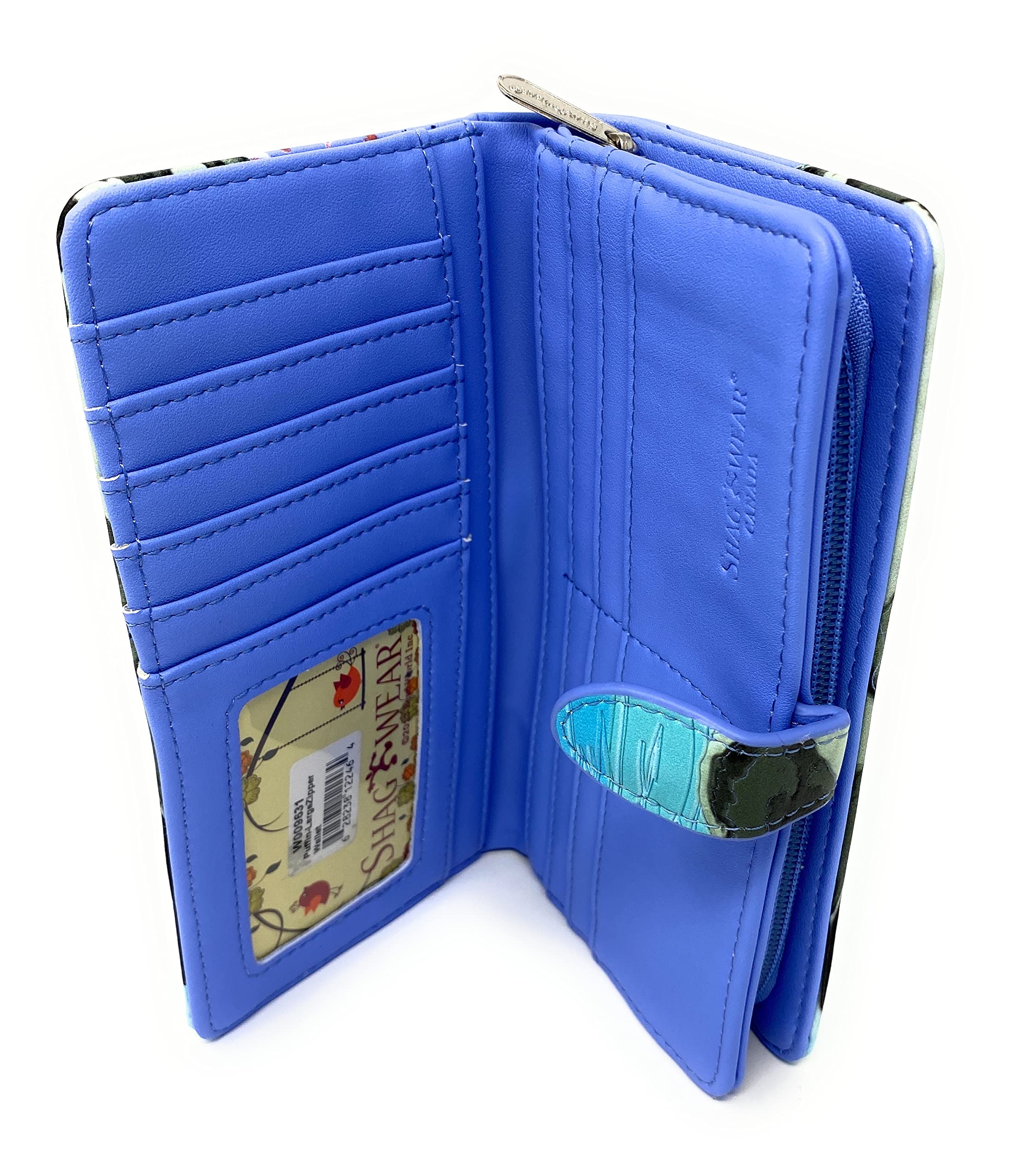 Shag Wear Puffin Light House Large Wallet for Women Blue 7"