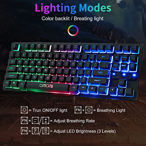 CHONCHOW Gaming Keyboard RGB Backlit Mechanical Keyboard (RK87B)