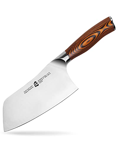 TUO Cleaver Knife, Chinese Chef Knife Stainless Steel 7 inch Vegetable Meat Cleaver with Pakkawood Handle, Heavy Duty Blade for Home Kitchen