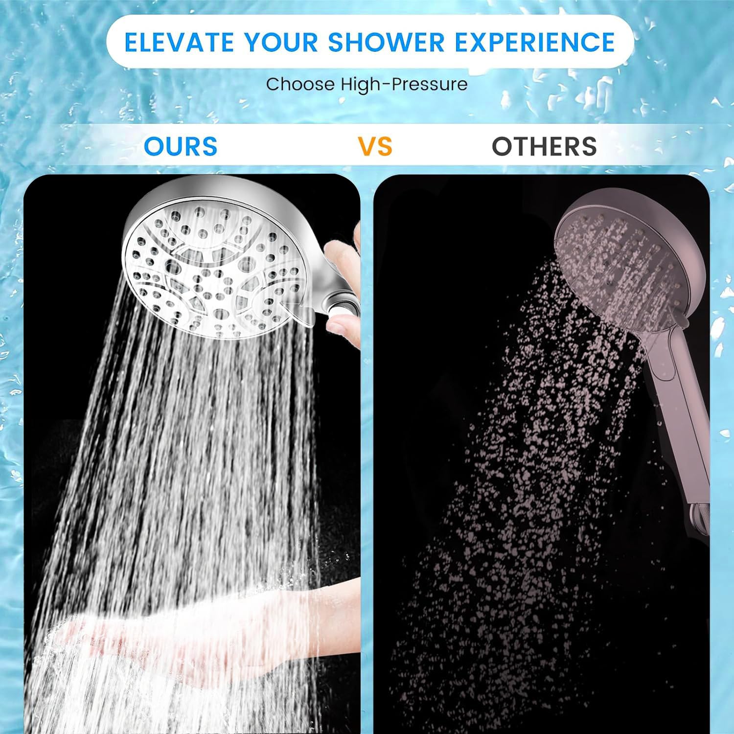 Filtered Shower Head With Handheld 10 Spray Modes High Pressure Shower Head With Filter, With On/OFF Pause Button, Water Softener Shower Head for Harmful Substance Remove Chlorine ReducesDry Itchy