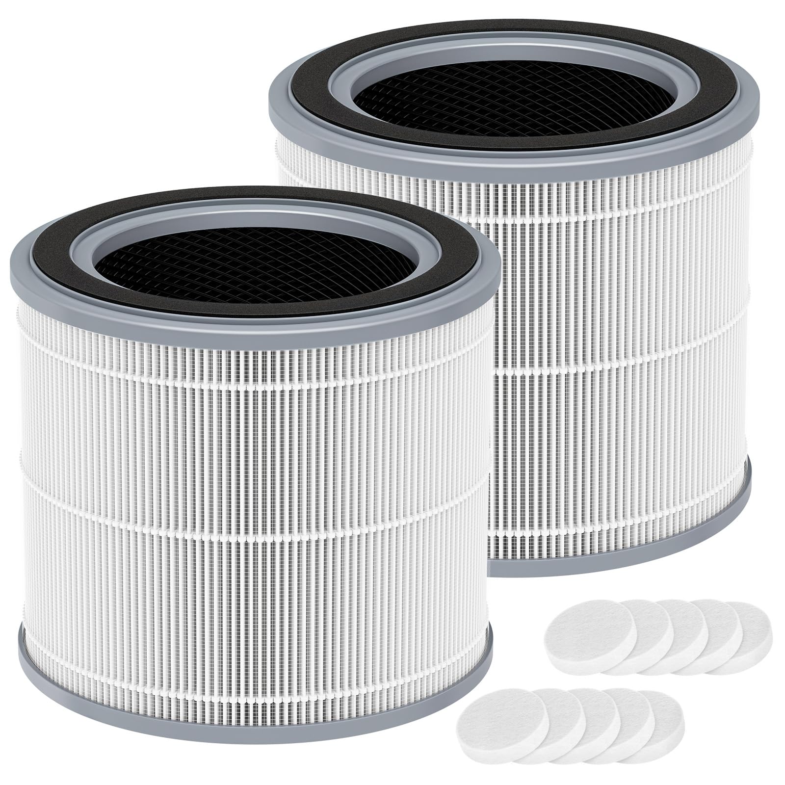 Filter Replacement for Hynik Alviera HH001 Air Puri-fier, 3 Stage H13 True HEPA Air Filter and High Efficiency Activated Carbon Replacement Filter for Alviera HH001 Air Puri-fier, 2 Pack
