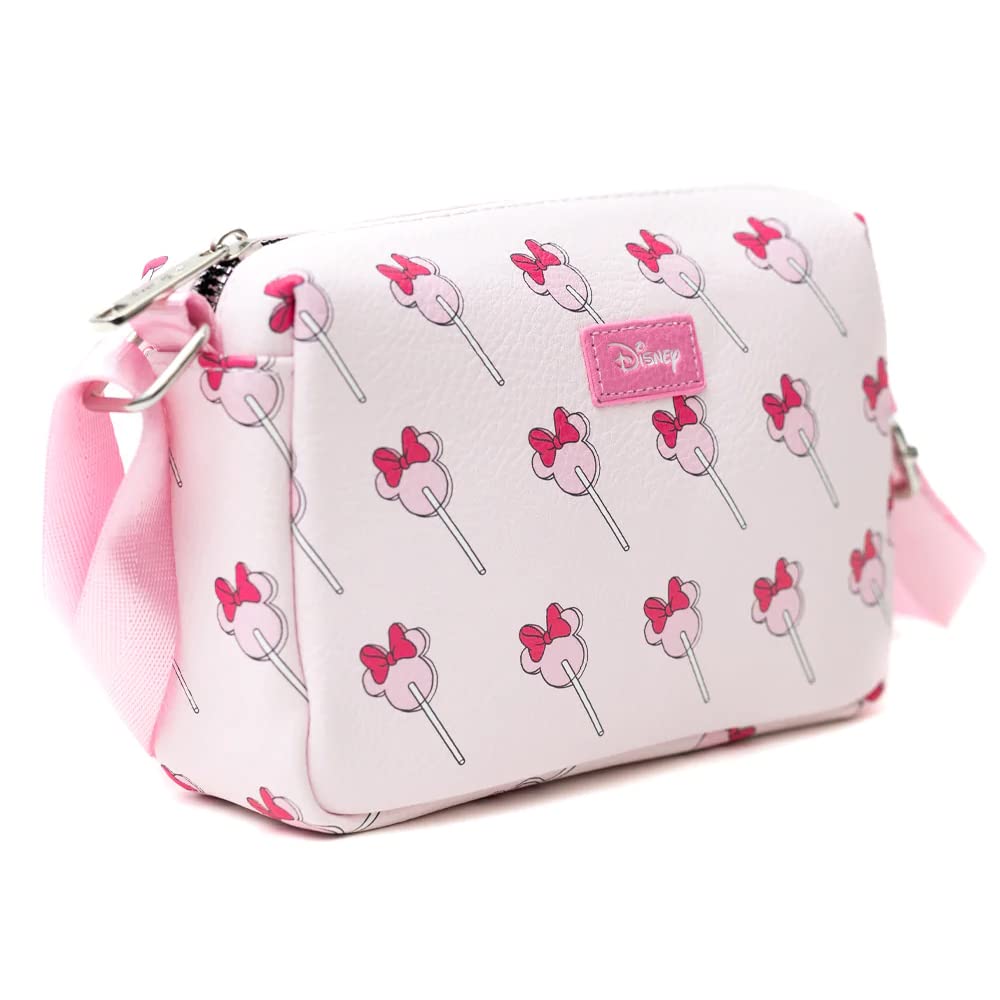 Disney Bag, Cross Body, Rectangle, Minnie Mouse Lollipop Repeat Pink, Vegan Leather