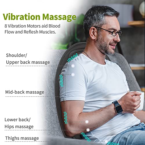 Mynt Vibrating Massage Chair Pad: Relieve Back, Neck, and Thigh Pain with Heating Pads - Over-Seat Cover for Improved Blood Circulation and Muscle Refreshment