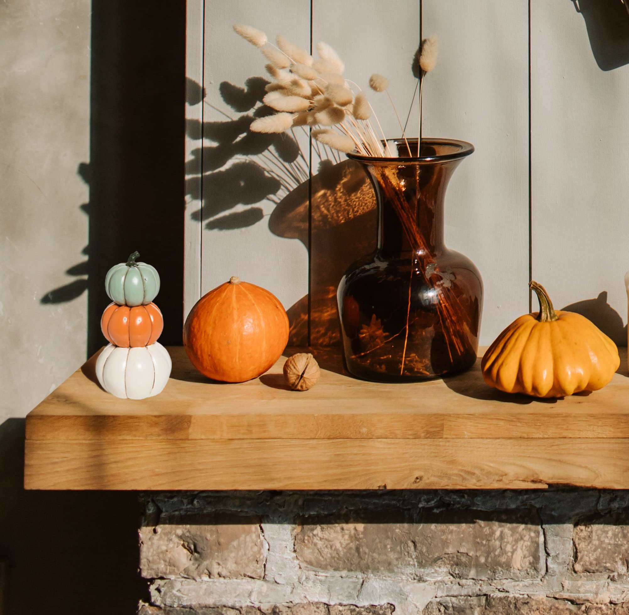 C&F Home Fall Harvest Stacked Pumpkins Table Figure Figurine Thanksgiving Decor Decoration Pumpkin Topiary Orange