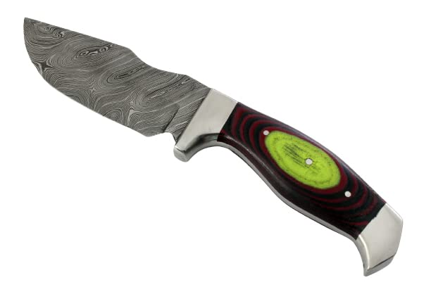Custom handmade Damascus steel fixed blade hunting knife. PPI-16