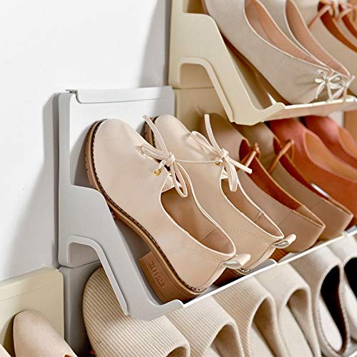 TAZSJG Combinable Multi-storey Shoe Racks Superimposed Three-Dimensional Living Room Door Cabinet Plastic Shoes Storage Hangers (Color : A)