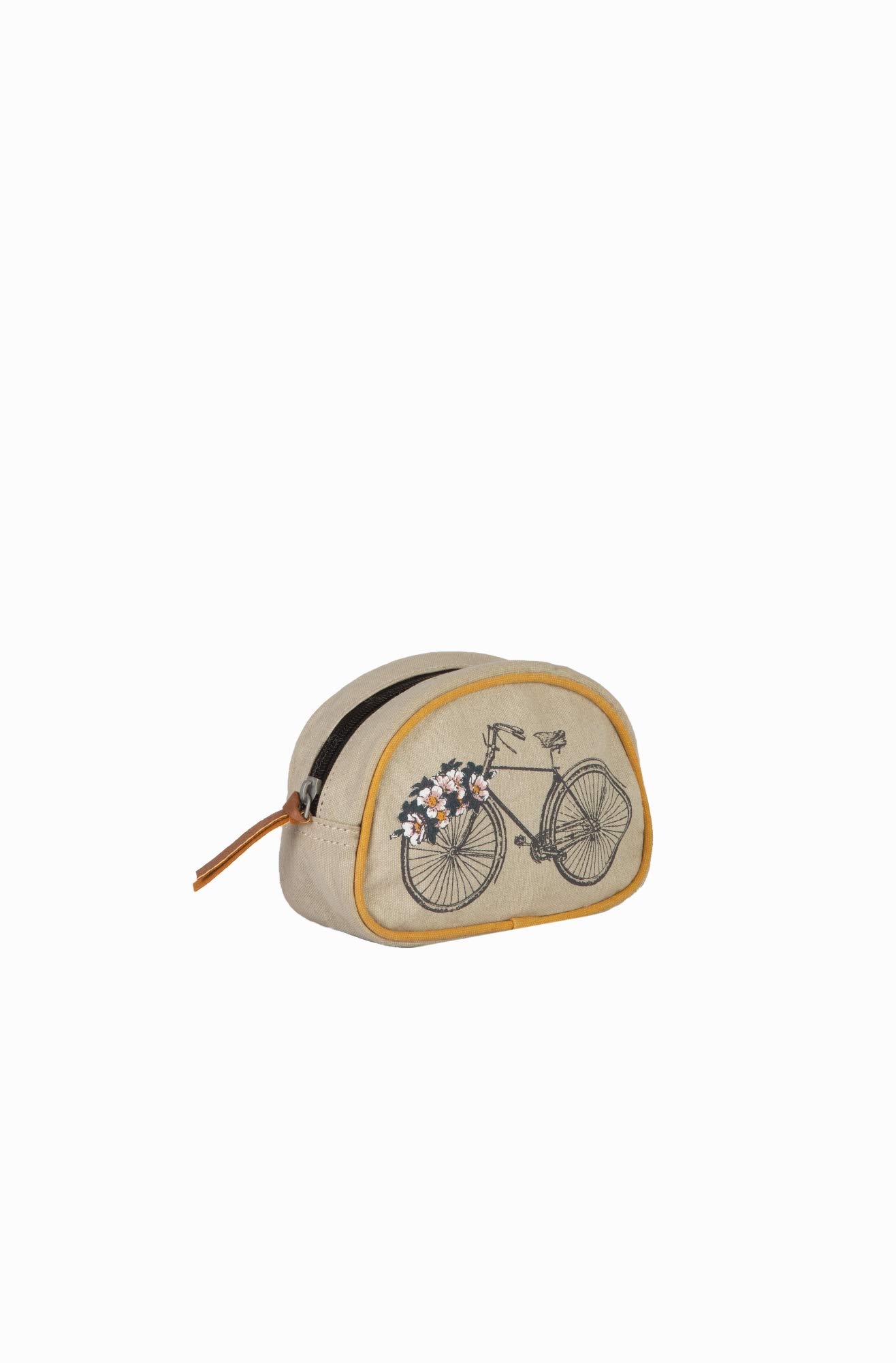 Mona B. Recycled, Upcycled Vintage Bike Canvas Collection with Vegan Leather Trim (Trust The Journey-Cosmetic pouch small