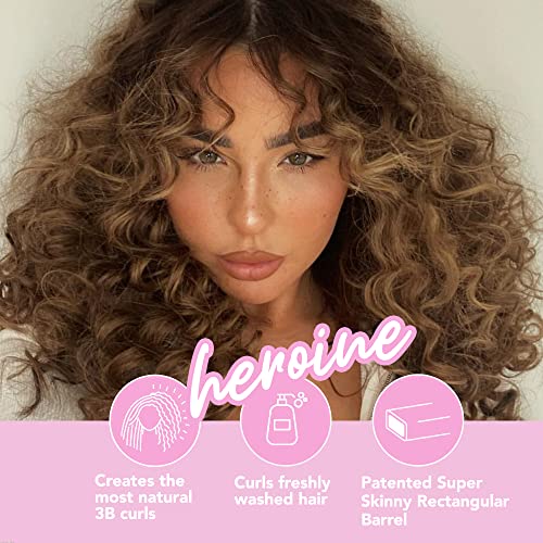 CHOPSTICK STYLER Heroine Professional Curling Wand, 3/8 Super Skinny Rectangular Ceramic Barrel for Tight, Natural, Ringlet Long Lasting Chopstick Curls - Curler for Long & Short Hair