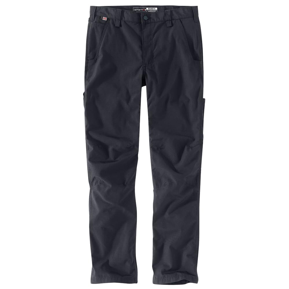 Carhartt Men's Flame-Resistant Force Relaxed Fit Ripstop Utility Work Pant, Deep Navy, 38 x 30