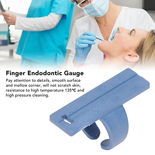 Finger Endodontic Ruler, Endodontic Measuring Ruler Plastic Clear Scale Portable Mellow for Clinics (Blue)