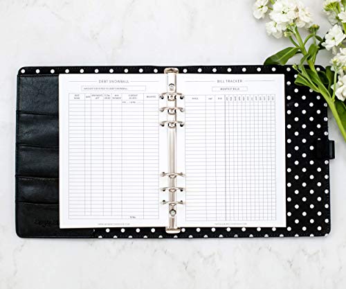 Finance Plan Refill for A5 Planners, Monthly Budget, Bill Tracker, 1 Year Supply (Notebook Not Included)