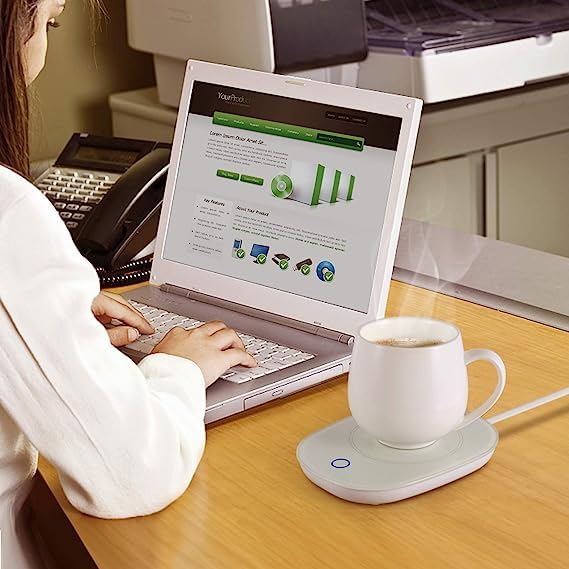 Coffee Mug Warmer Automatic Shut Off for Coffee, Milk, Tea, Water, Beverage Warmers with Touch Screen Switch for Office/Home