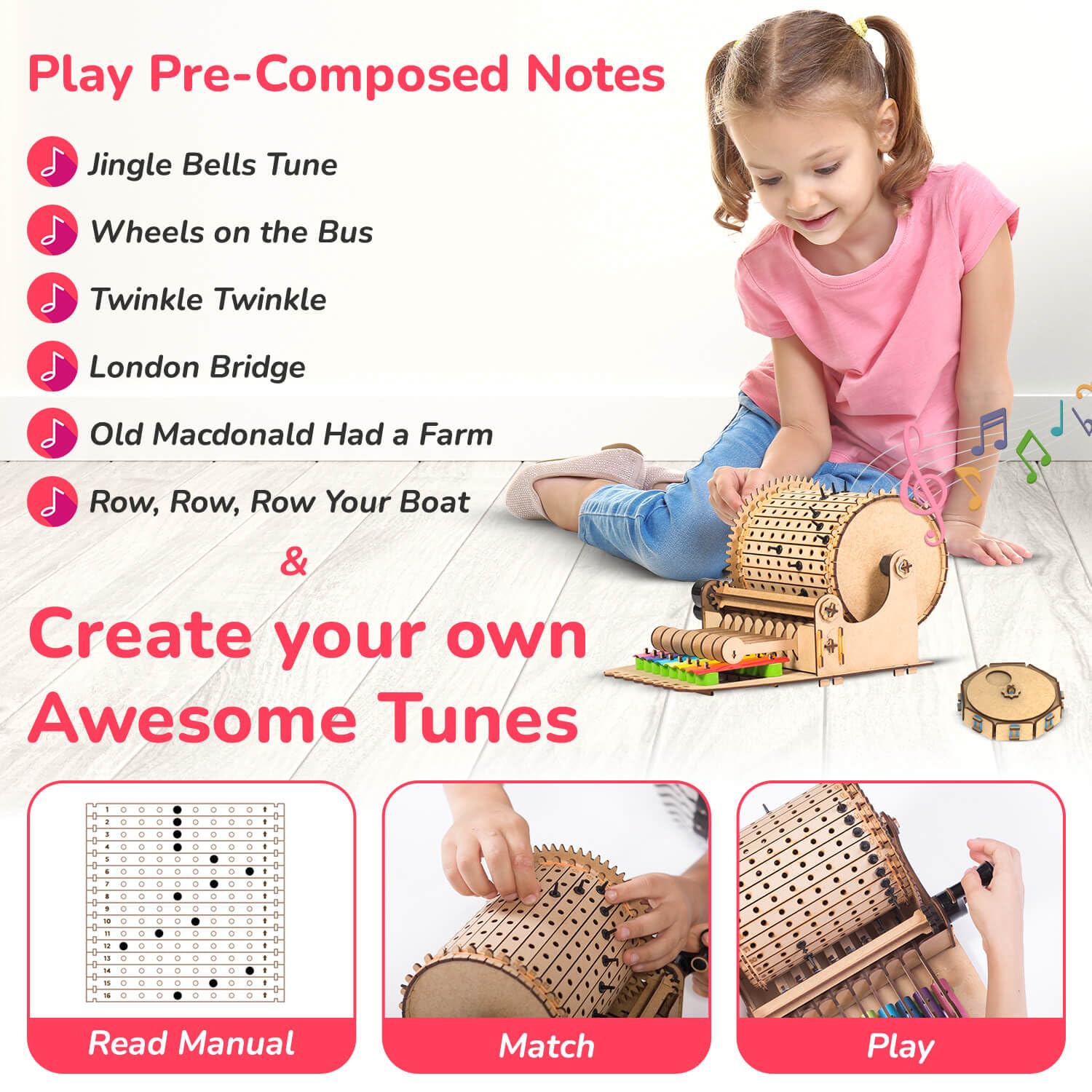 Smartivity Music Machine; Mechanical Action, Science, Engineering STEM and STEAM Building Kit for Kids Ages 8 and Up