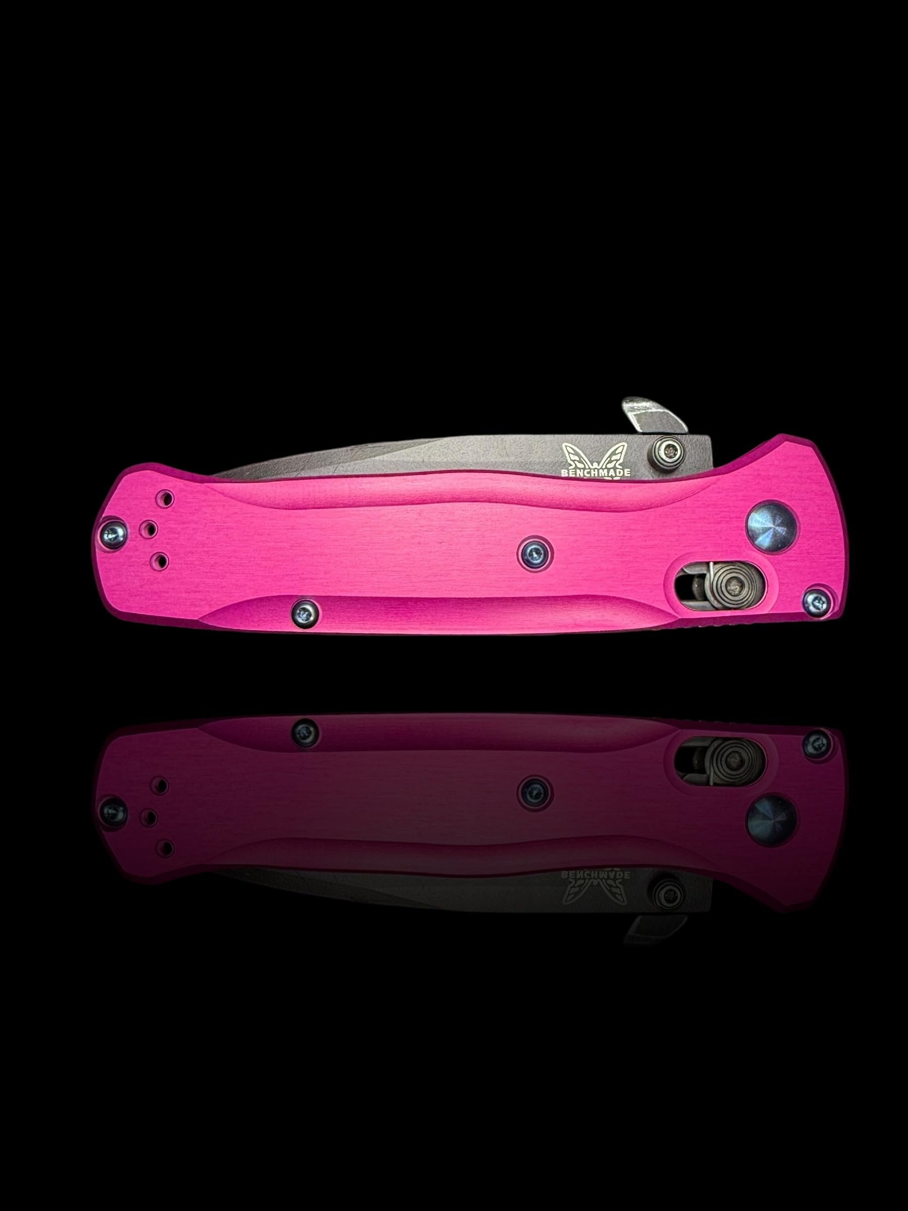 Hot Pink, Smooth, Billet Aluminum, Full Size Bugout, Gift for dad, Everyday Carry Knife Scales