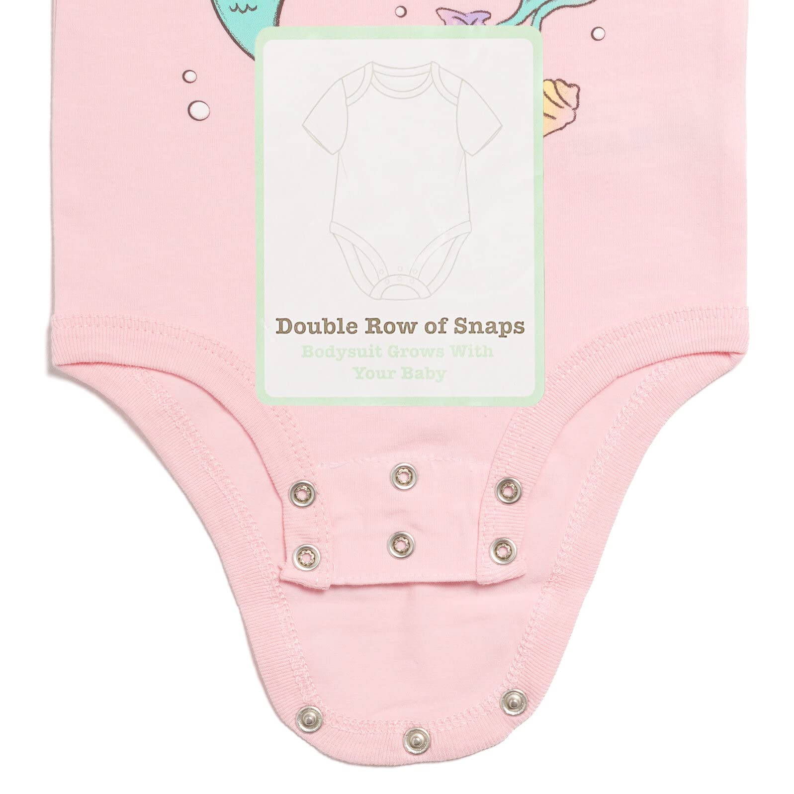 Disney Princess Ariel Cinderella Belle Newborn Baby Girls 4 Pack Cuddly Snap Bodysuits made with Organic Cotton 3-6 Months