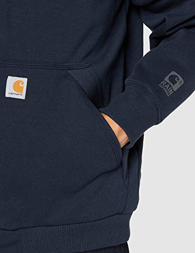 Carhartt Men's Rain Defender Rockland Sherpa Lined Hooded Sweatshirt, New Navy, Small