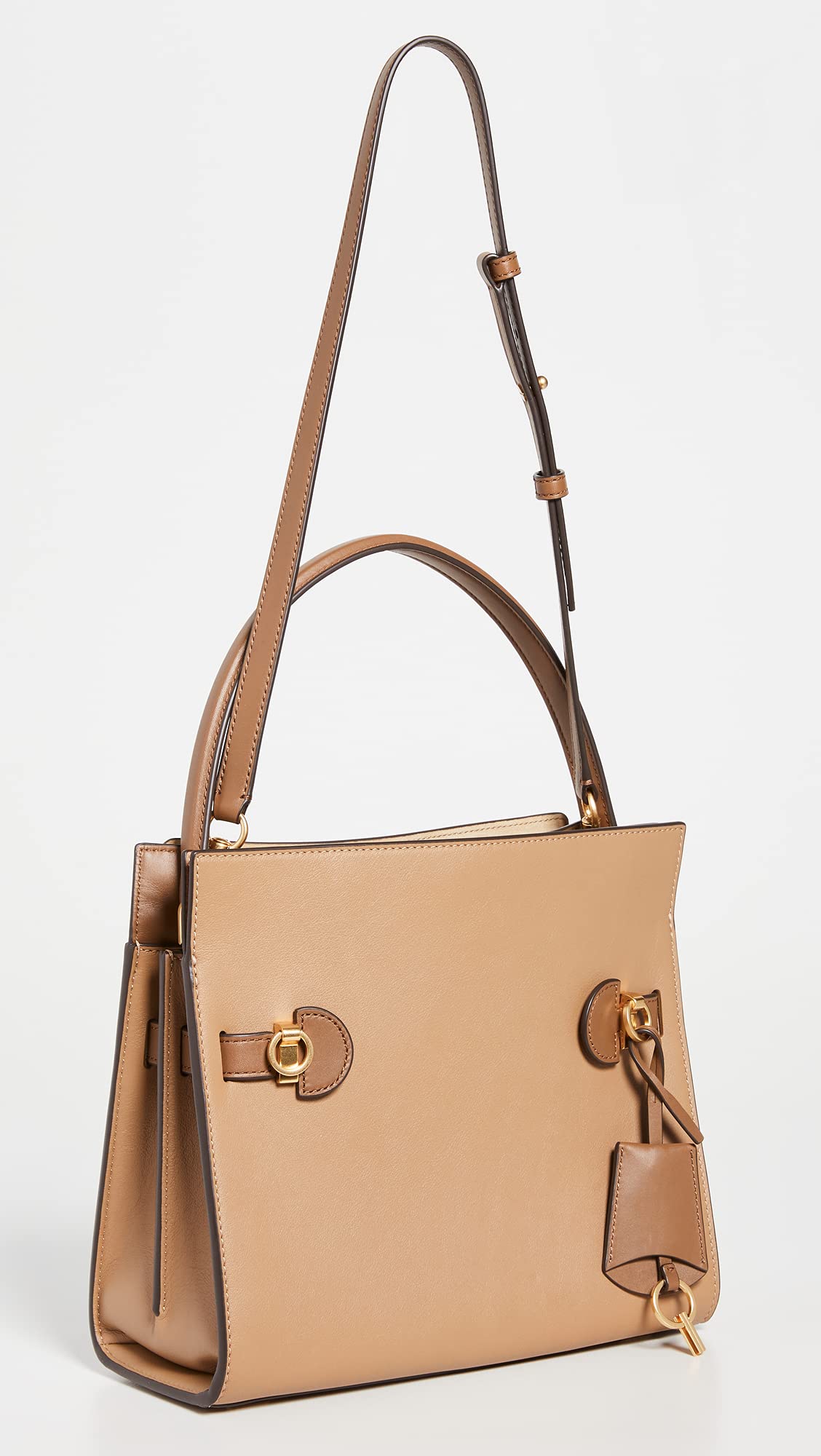 Tory Burch Women's Lee Radziwill Small Double Bag, Tiramisu, Tan, One Size