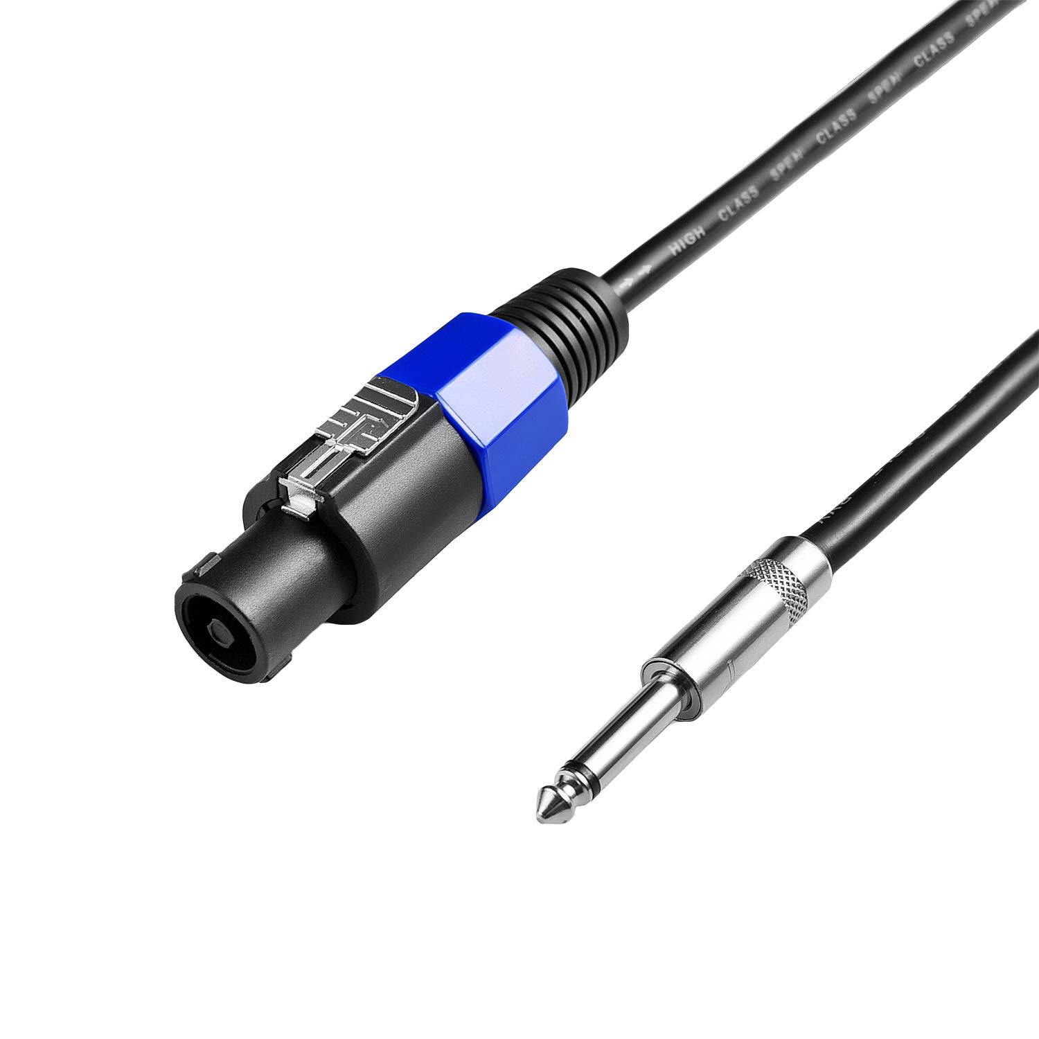 Yoico 2Pcs 3 Feet Professional Speakon to 1/4 Speaker Cable, Pair 3 ft 12 Gauge Speakon to 1/4 Male Inch Audio Amplifier Connection Heavy Duty Cord Wire with Twist Lock