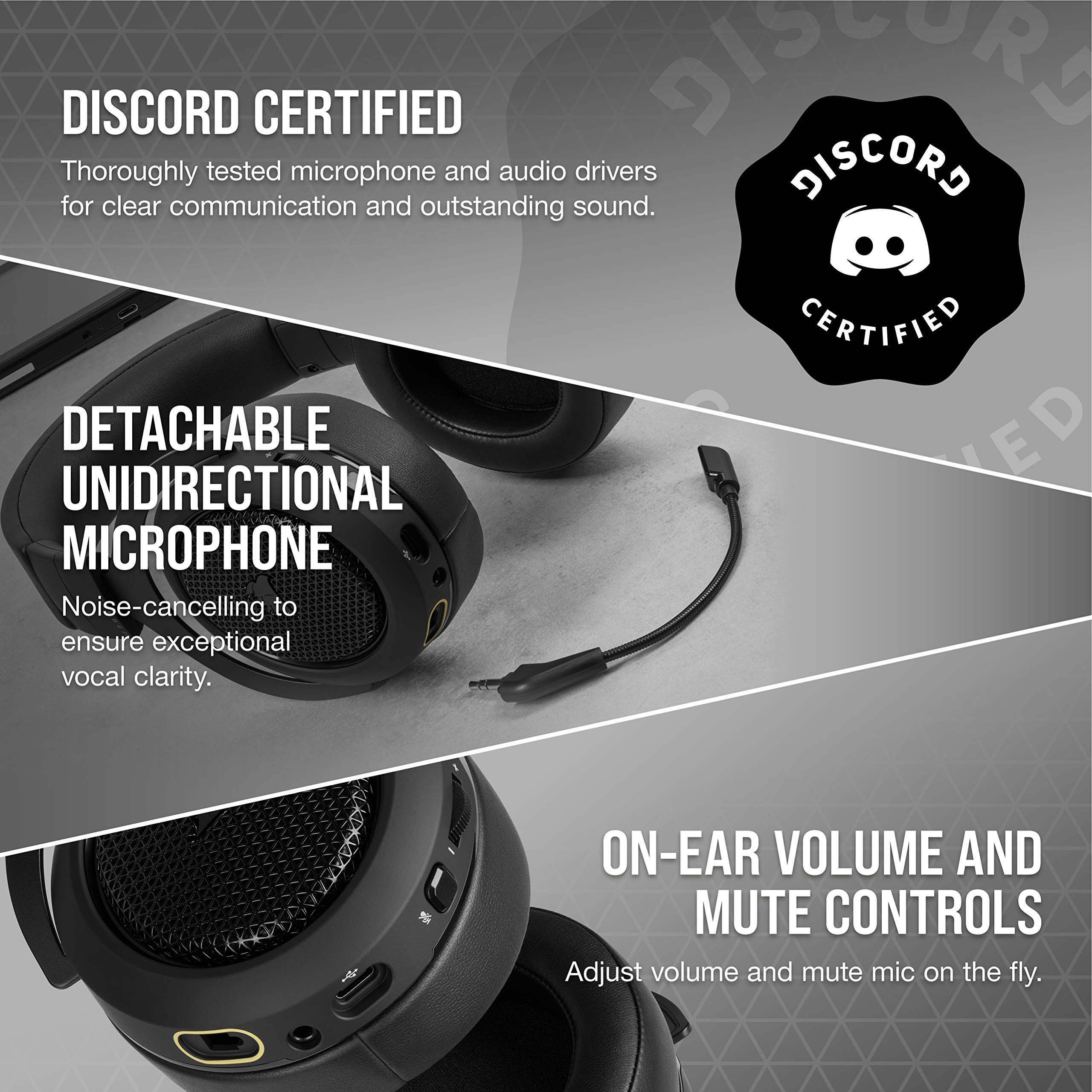 Corsair HS70 Bluetooth - Wired Gaming Headset with Bluetooth - Works with PC, Mac, Xbox Series X, Xbox Series S, Xbox One, PS5, PS4, Nintendo Switch, iOS and Android - Carbon/Black (Renewed)