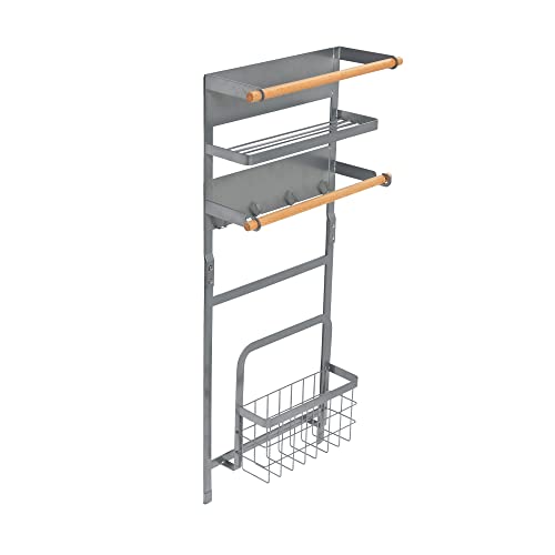 Household Essentials Metal Magnetic Organizer Rack, Grey