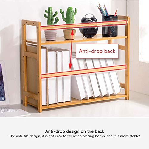 GELTDN Bookshelf Simple Desk Mini Creative Telescopic Shelf Double-Layer Storage Design, Free Up Desktop Space and Store Items Easily ( Size : 53CM )