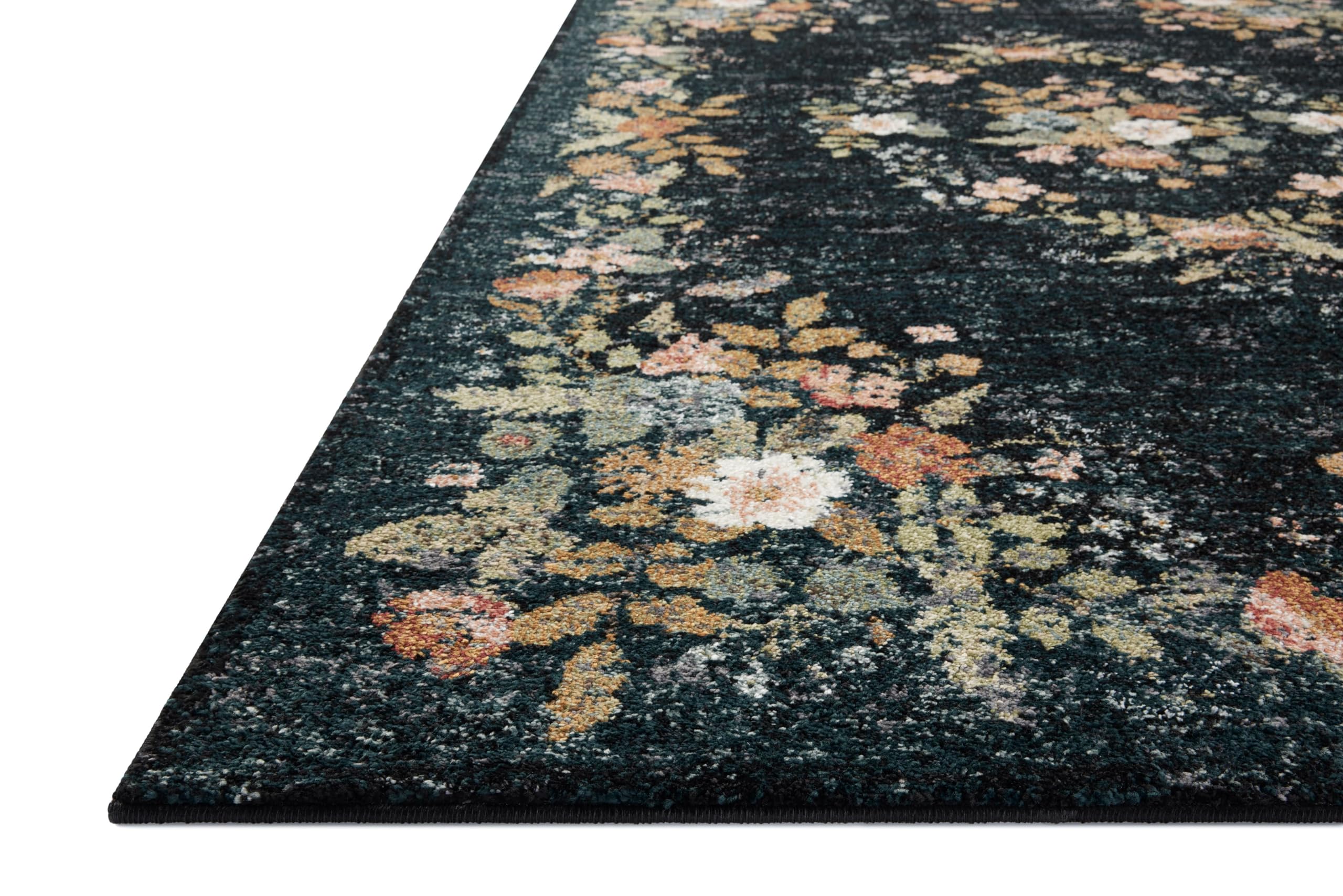 Loloi Rifle Paper Co. x Laurel Black 5'-3" x 7'-8" Area Rug