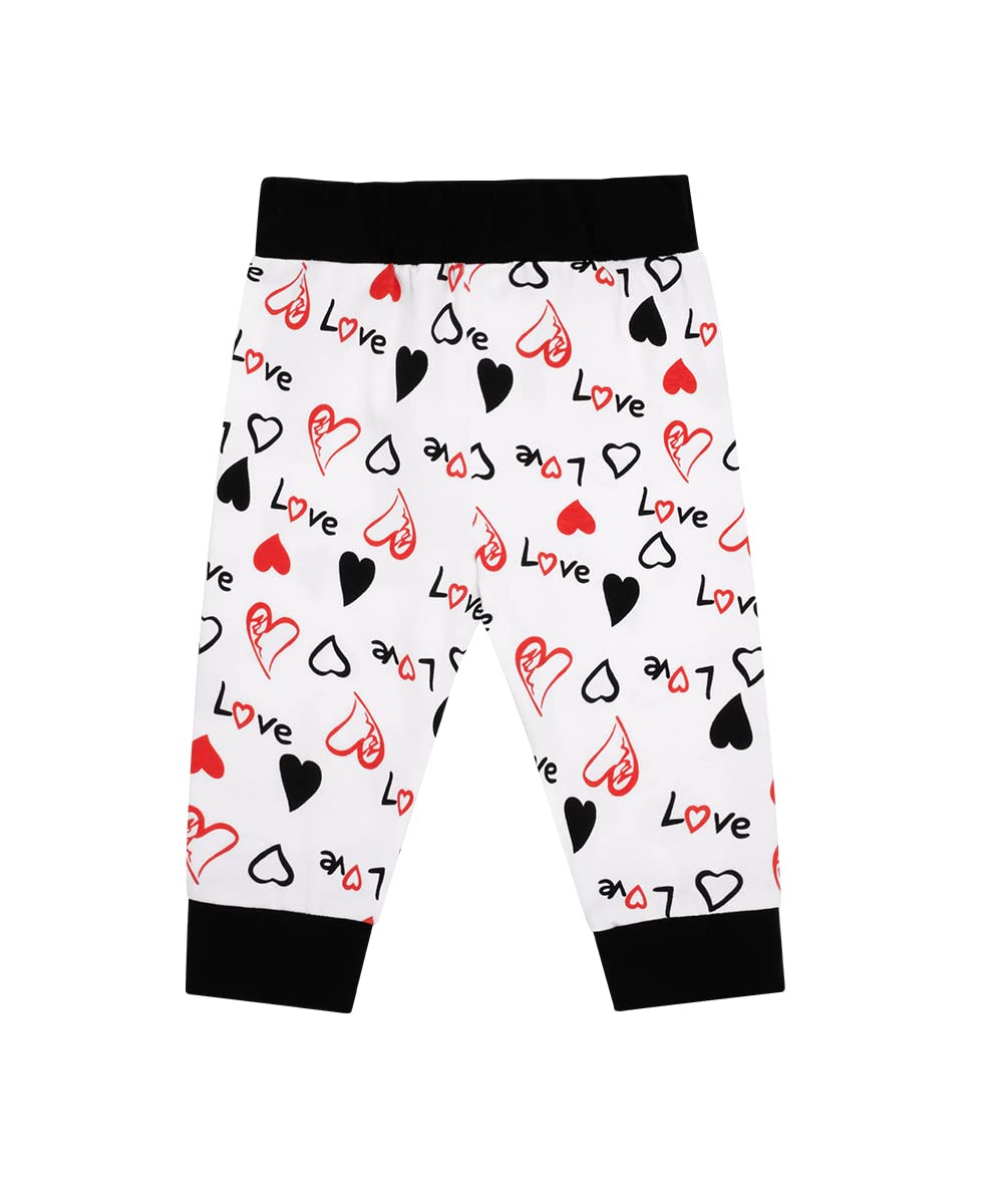 LENSOUS Newborn Infant Baby Boys Girls Mommy&Daddy's Little Valentine Outfits Romper Pants Set(Black,6-12Months)