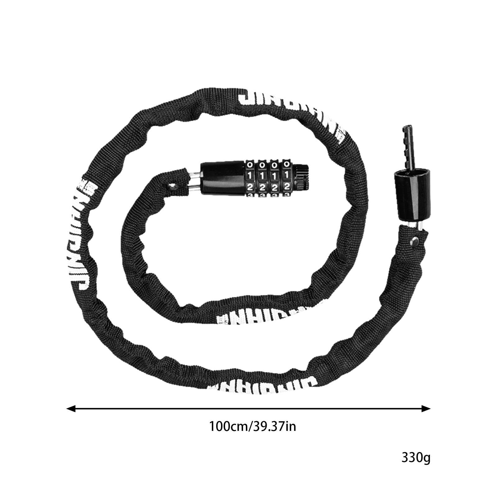 Cable Lock, Anti Theft Security Lock, Thick Heavy Duty Braided Steel Cable Lock, Self Coiling Resettable Combination Code, Security Lock for Outdoor Equipment Combination Key Lock