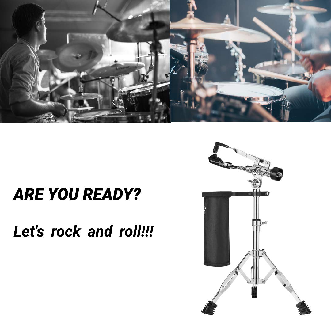 Snare Stand & Drum Sticks Holder, Lightweight(5lb),Double braced tripod construction,for 10 to 14 Inch Snare Drums