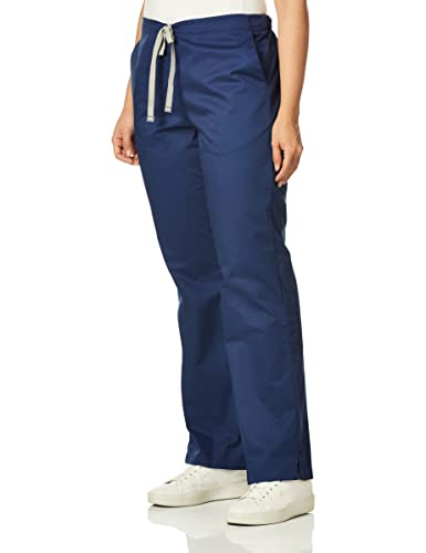WonderWink Women's Wonderwork Flare Leg Scrub Pant, Navy, Medium