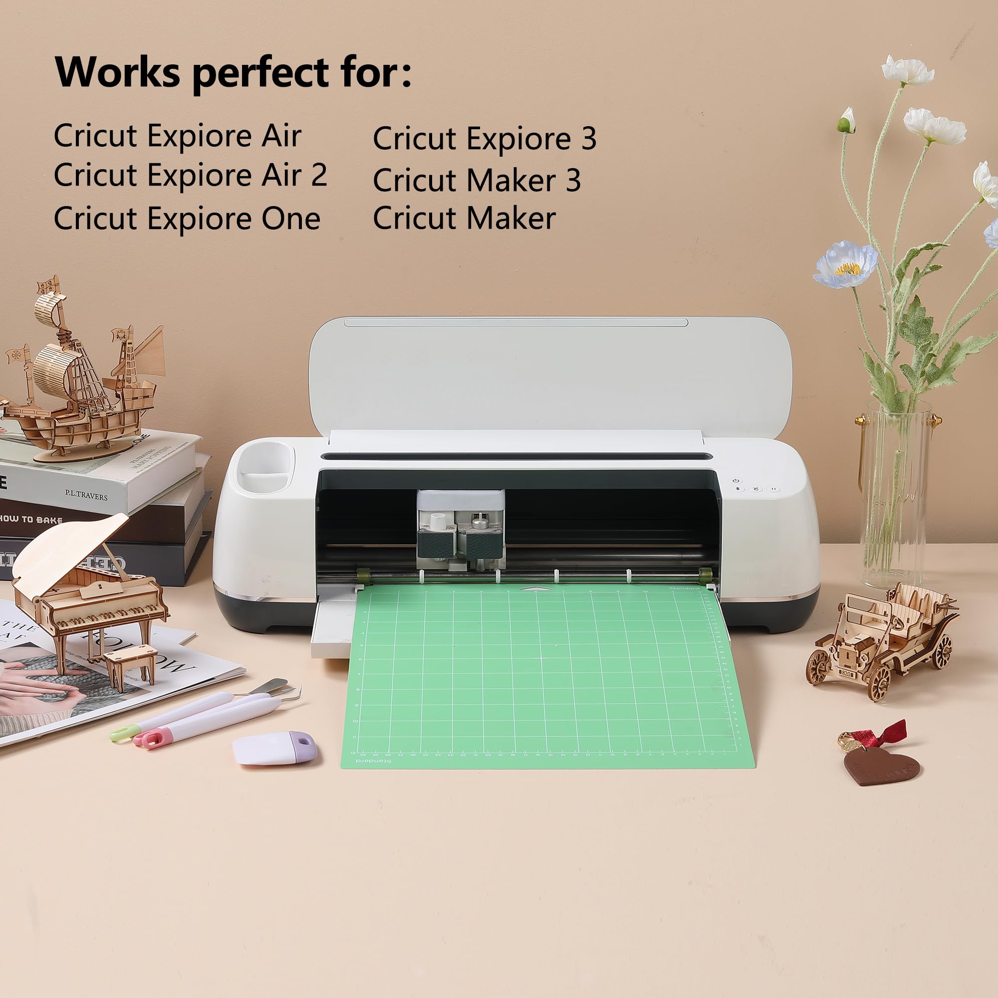 Cutting Mat for Cricut Maker 3/Maker/Explore 3/Air 2/Air/One,Sticky Quilting Cutting Mats Compatible with Cricut Machines (12X12in (3 pcs Standard Grip))