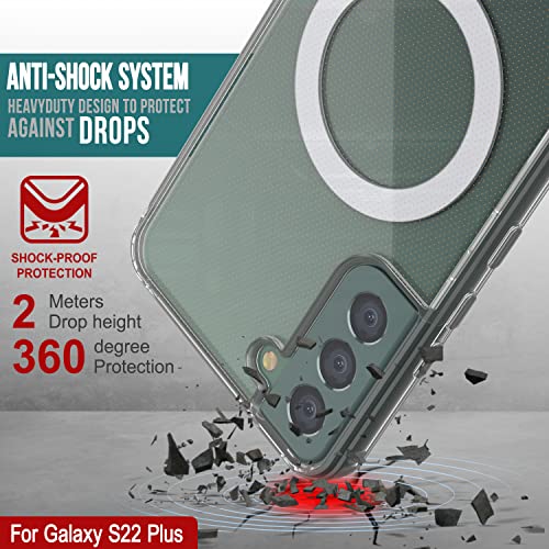 PunkCase Galaxy S22 Plus Magnetic Wireless Charging Case [ClearMag Series] Thin, Protective & Scratch Resistant Acrylic Case W/TPU Bumpers & Built-in Charge Circle for Galaxy S22 Plus 5G (6.6")