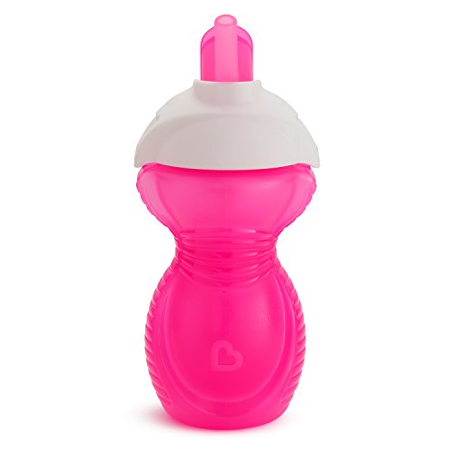Munchkin® Click Lock™ Flip Straw Toddler Cup, 9 Ounce, 2 Pack, Pink/Purple