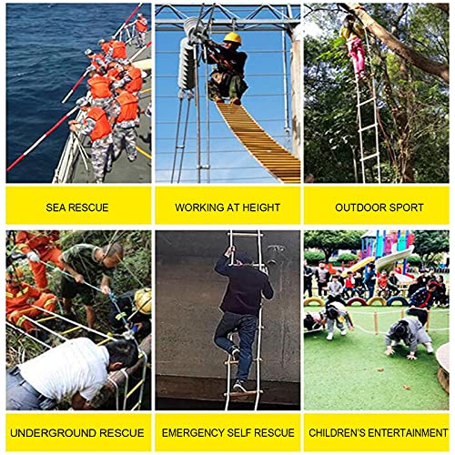 Home Rope Ladder,Emergency Ladders Emergency Fire Escape Ladder Nylon Escape Ladders Safety Ladder Home with Hooks/6M