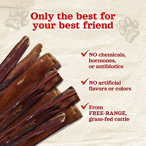 Natural Farm Power Bully Sticks Dog Chews (6β, 5-Pack), 2-in-1 Power Chews: Premium Beef Cheek Wrapped in Beef Pizzle, Long-Lasting, Great Dog Dental Treats Fro Small, Medium & Large Dogs