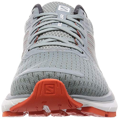 Salomon VECTUR Road Running Shoes for Men, Lead/White/Cherry Tomato, 7