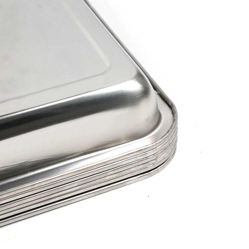 DYRABREST 6 PCS Full Size 2" Deep Stainless Steel Buffet Catering Pans for Hotels, Restaurant,Steam Table Pans/Hotel Buffet Pans kitchen,19.2''×13.3''×1.3''