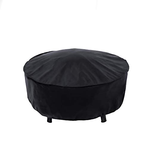 Fire Pit 28 Inch Outdoor Wood Burning BBQ Grill Firepit Bowl for Camping Picnic Bonfire Patio Backyard Garden Beaches Park with Carry Bag,Mesh Spark Screen Cover,Log Grate,Black