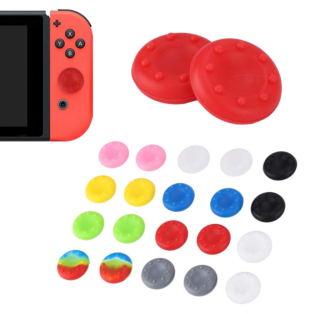 Socobeta Thumb Grip, Key Controller Cover 20pcs Joystick Case Replacement Anti-Slip Thumb Stick Controller Accessories Compatible with PS2 PS3