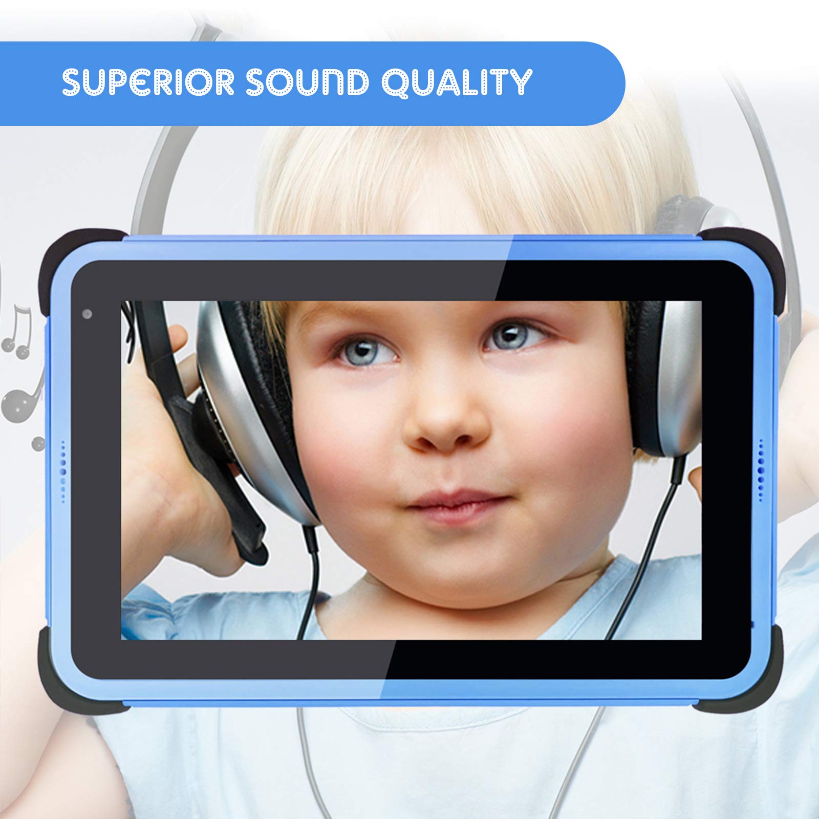 CWOWDEFU Kids Tablet 7 inch 32GB COPPA Certified Children's Learning Tablets Android 13 Tableta WiFi Tablette for Children Toddler Boys, Blue