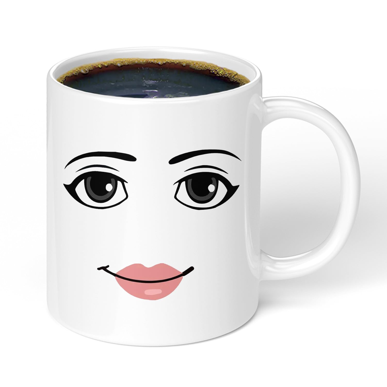 HongLianMeng Girl Face Expression Ceramic Coffee Mug Creative Boy's Gift