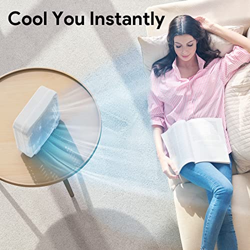 shinic Box Fan 10 Inch, 2 Speeds, Table Fan with Strong Airflow, Energy Efficient Small Window Fan, Air Circulation Portable Kitchen Exhaust Fan for Bedroom Bathroom, and Tabletop, green