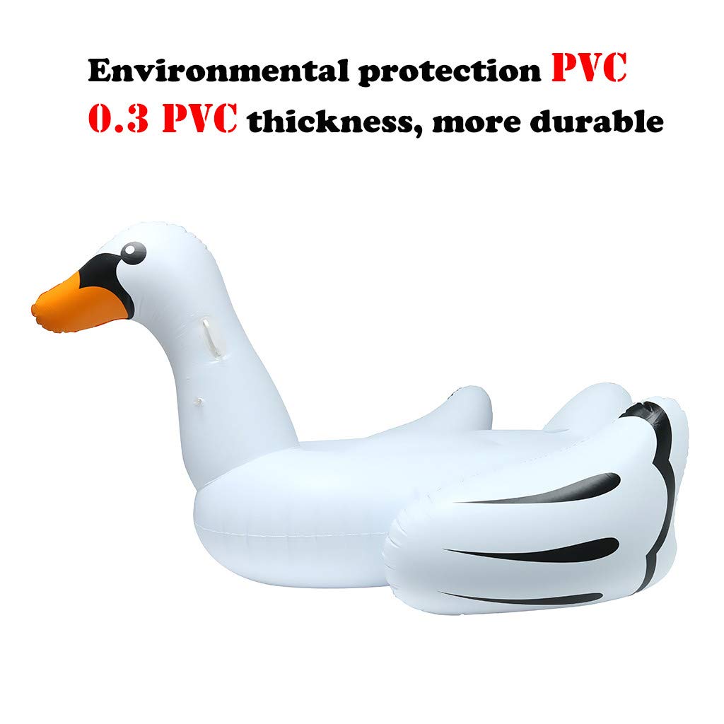 Toxz Swan Inflatable Ride-On Sitting Swimming Ring,Suitable for Children and Adults,Built-in Handles,74.8" X 78.7" X 49.2"(Ship from US!)