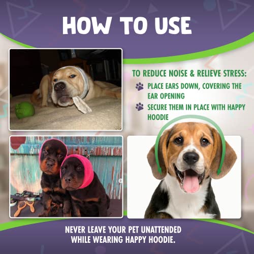 The Original Happy Hoodie for Dogs & Cats - Since 2008 - The Grooming and Force Drying Miracle Tool for Anxiety Relief & Calming Dogs (Large, Black)