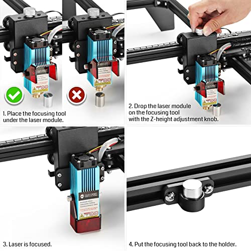 Genmitsu Jinsoku LC-60A 5.5W Laser Engraver Cutter with Air Assist System, 24-in x 24-in Large Laser Engraving Cutting Machine for Wood, Emergency Stop, Dual Y-axis Motors