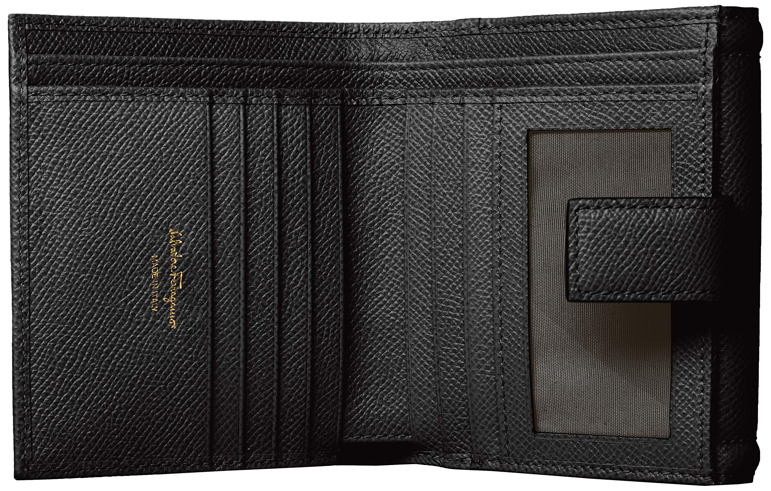 Salvatore Ferragamo 22C911-673755 Vara Ribbon Wallet, Genuine Leather, NERO
