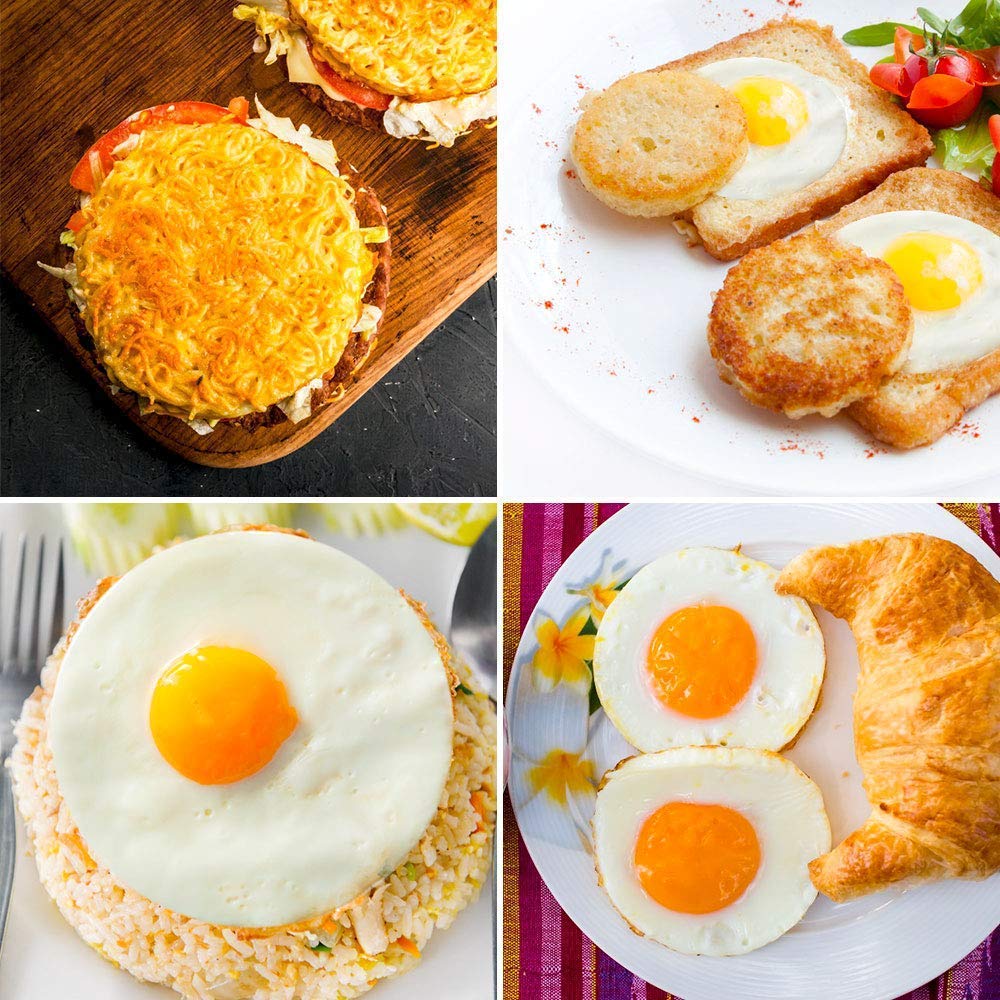 Egg Ring, Round Professional Pancake Mold, Egg Cooker Rings For Cooking, Stainless Steel Non Stick Round Egg Ring Mold For Fried Egg, Pancakes, Sandwiches 4PCS (4 PCS)